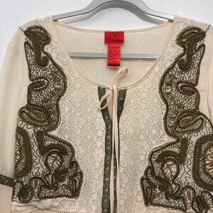 V Cristina | Tops | V Cristina Embellished Tunic Blouse Long Bell ...